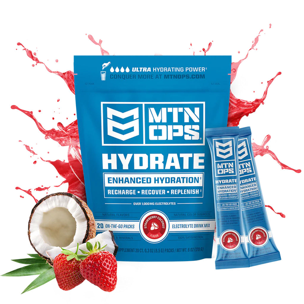 Mtn Ops Hydrate Strawberry Coconut - Trail Pack (20 Count) – Texas Fowlers