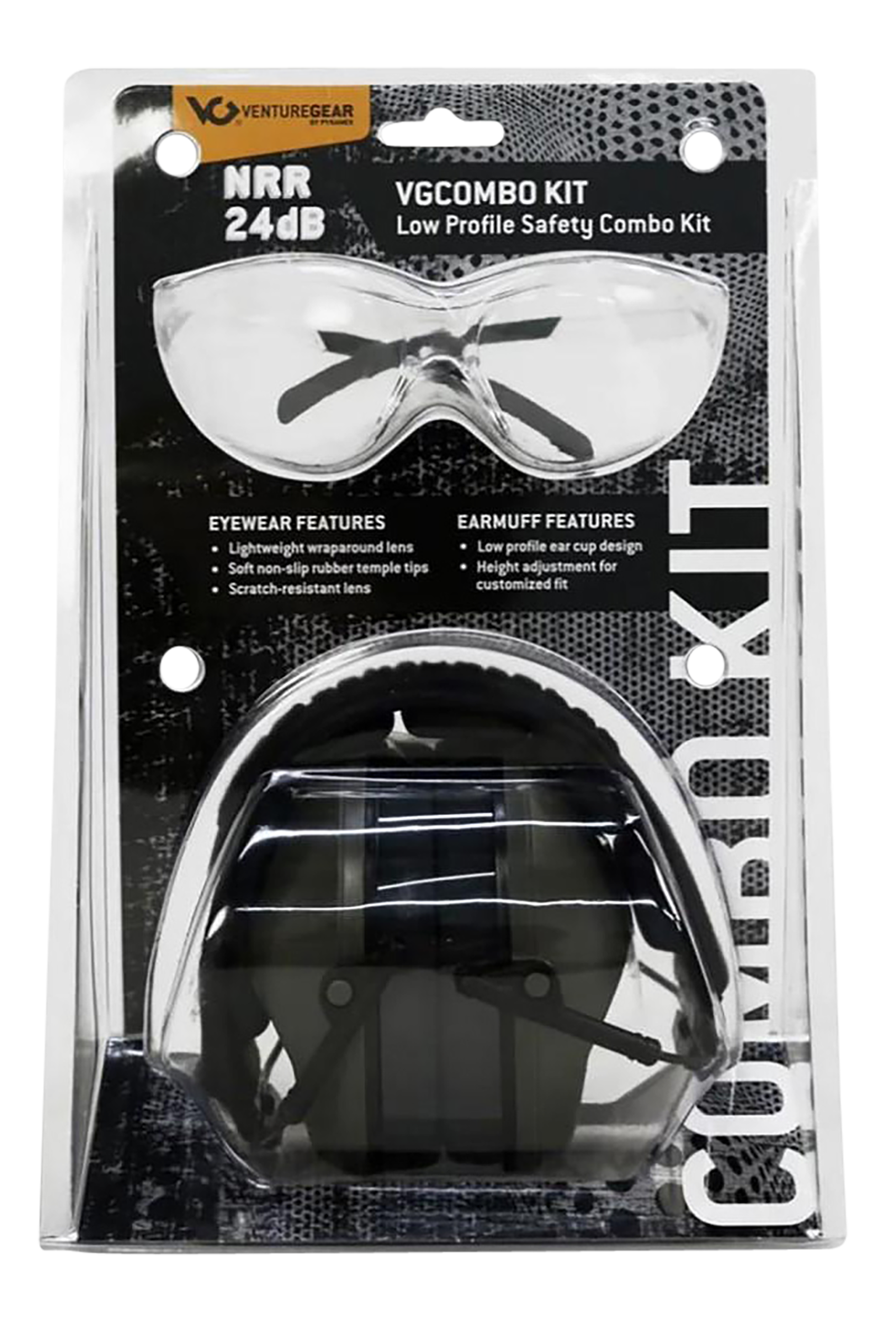 Pyramex Low-profile Combo Kit, Pyra Vgcombo110 Clr Glass/muff Gry Comb ...