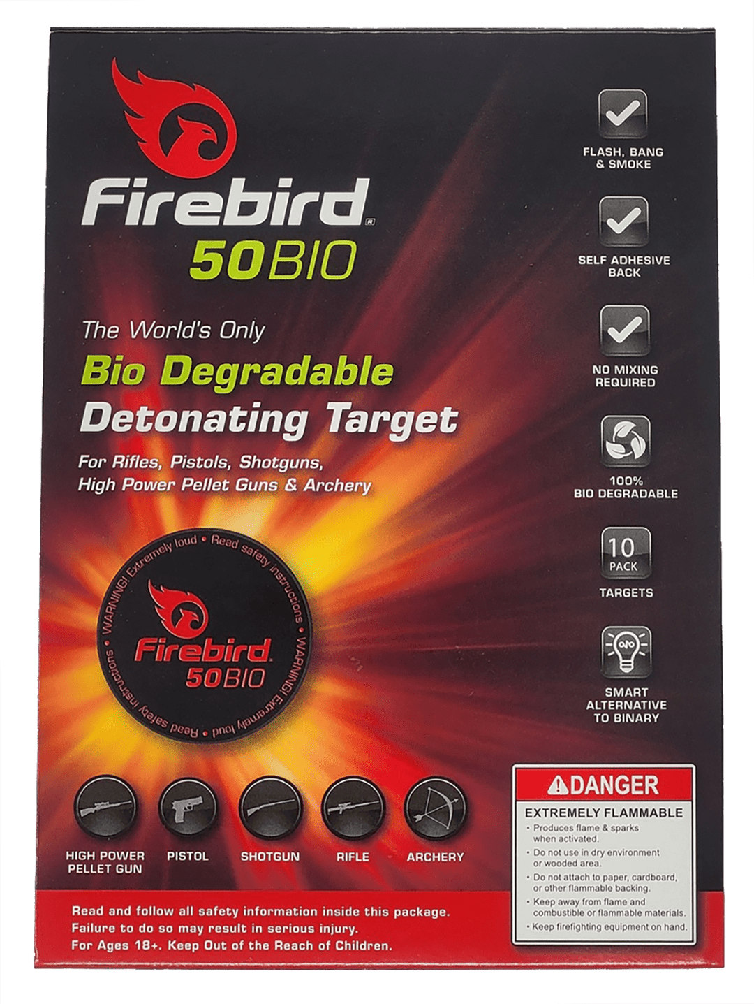 Firebird BIO Reactive Targets Biodegradable 50mm Firebird 50 BIO ...