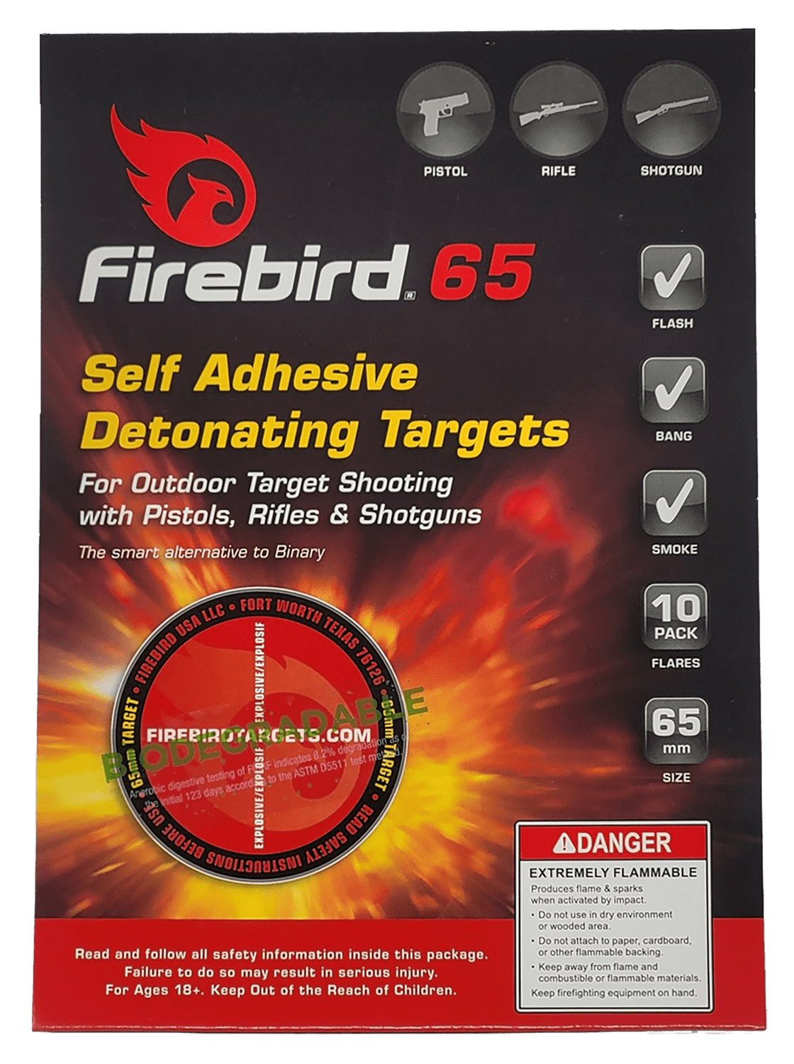 Firebird Usa 65bio, Firebird 65bio Firebird 65 Detonating Target 10pk ...