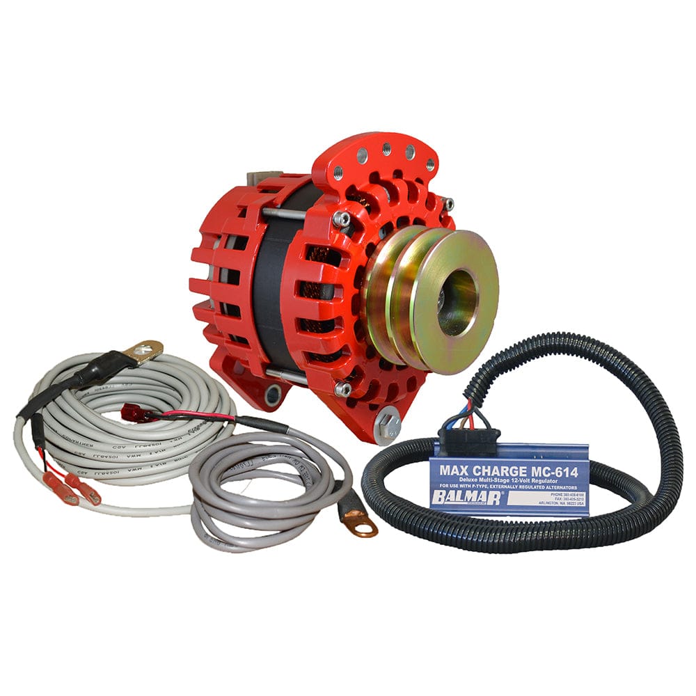 Balmar Alternator 3.15" Dual Foot Saddle Dual V Pulley Regulator & Tem ...