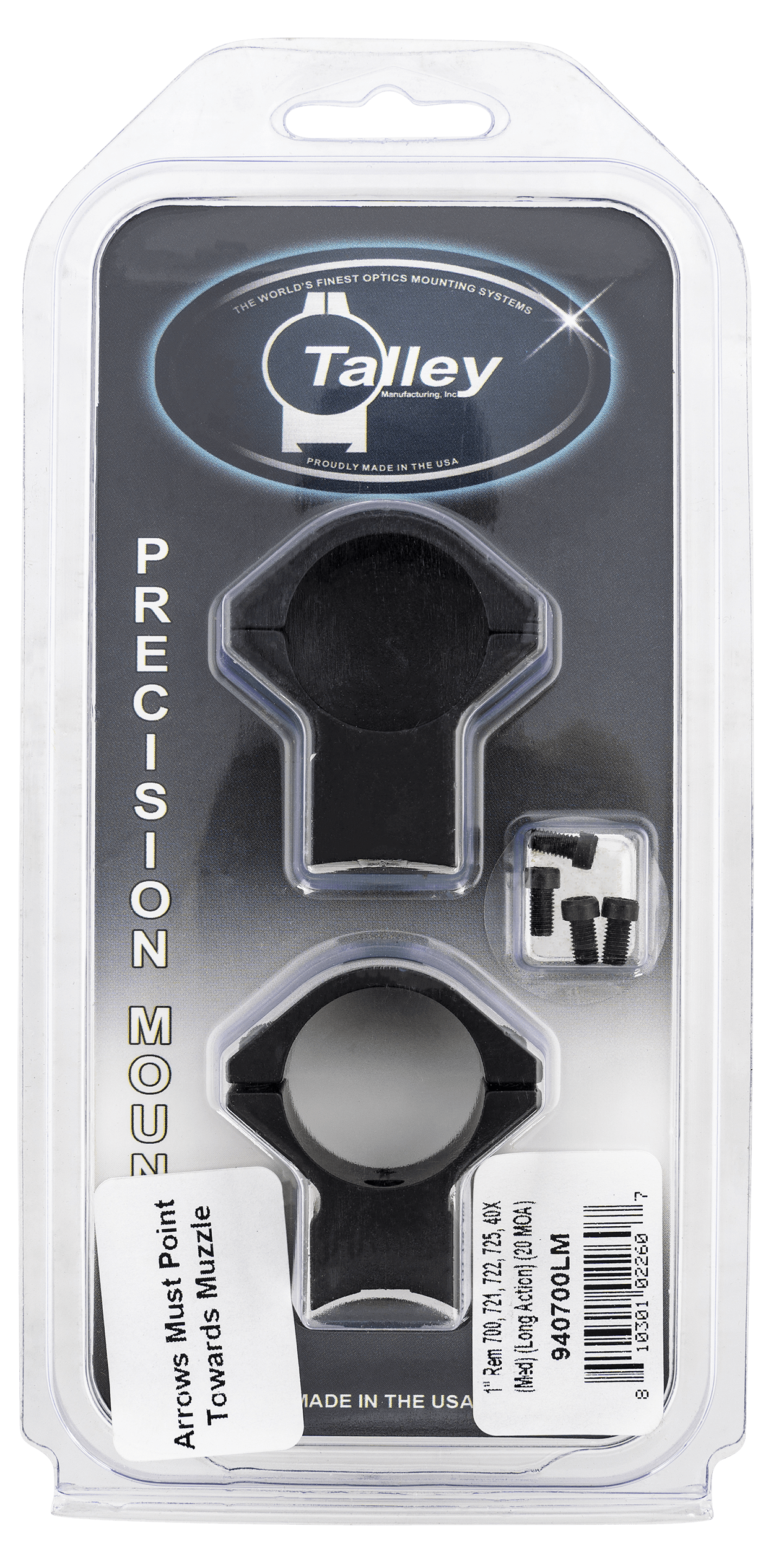 Talley Scope Ring Set, Tal 940700lm 1" Model 700 (med) (long Action 20 ...